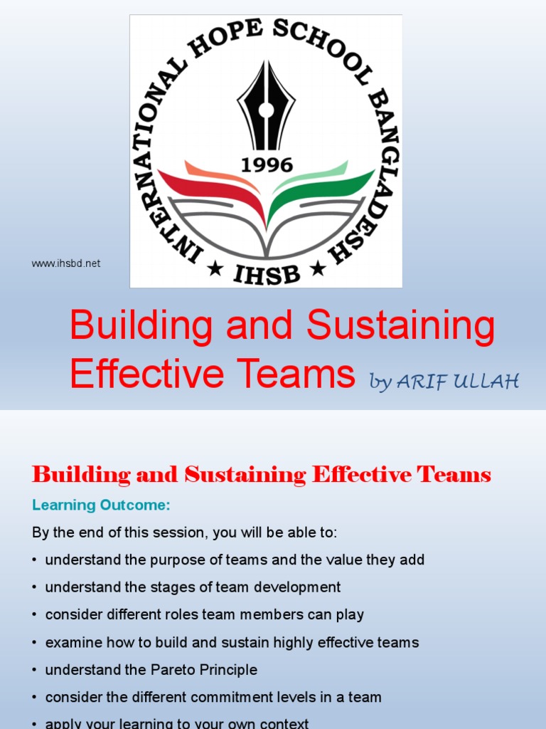 Building and Sustaining Effective Teams | PDF | Leadership | Emergence