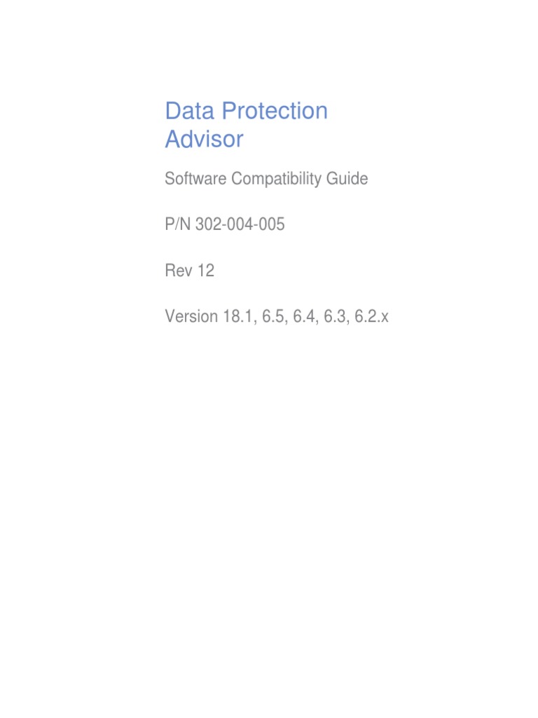 Data Protection Advisor Software Compatibility Guide PDF | PDF | 64 Bit ...