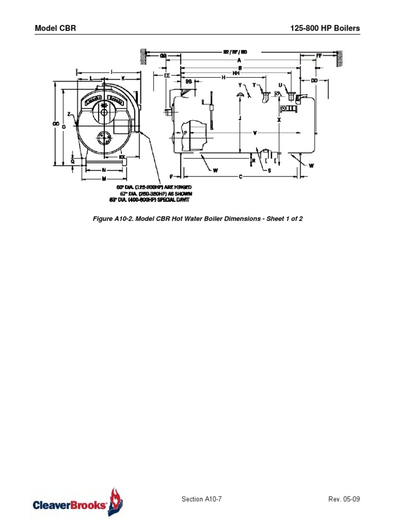Model CBR 125-800 HP Boilers: Figure A10-2. Model CBR Hot Water Boiler ...