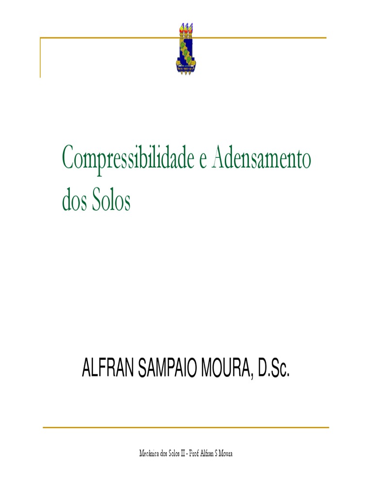 Introdução A Compressibilidade | PDF | Mecânica dos solos | Solo