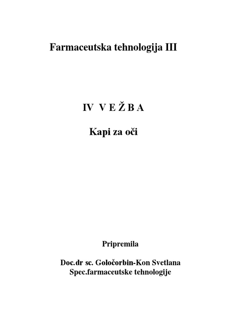 IV Vezba Kapi Za Oci 2014 SKon Korig PDF | PDF