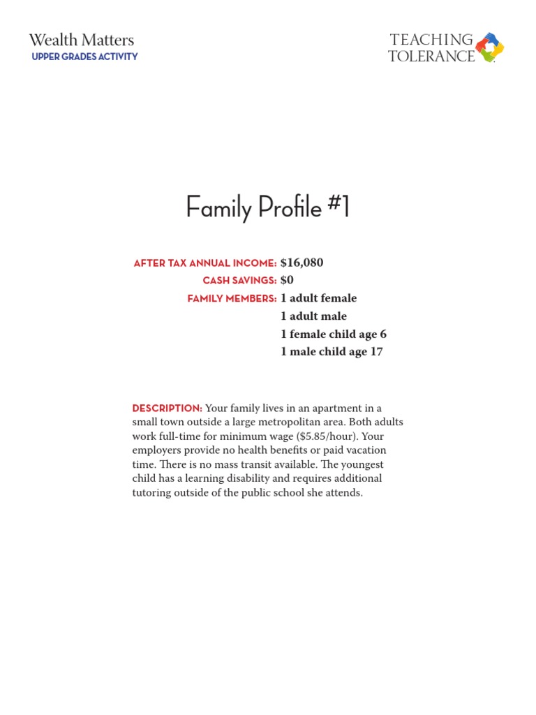TT Family Profiles | PDF | Wealth | Employment