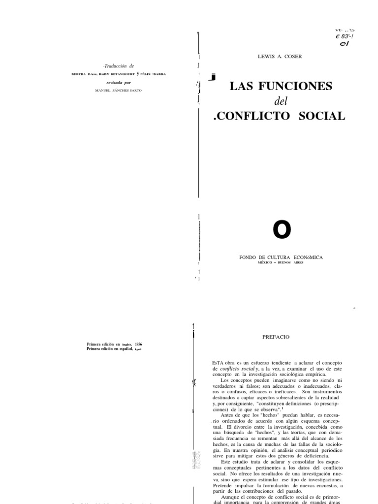 Lewis A. Coser - Las Funciones Del Conflicto Social1 PDF | PDF ...