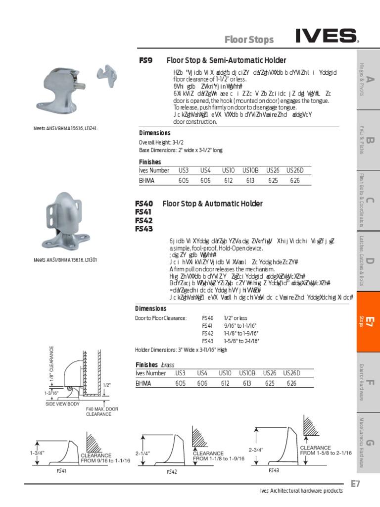 FS41 Floor Stop & Automatic Holder | PDF | Door | Components