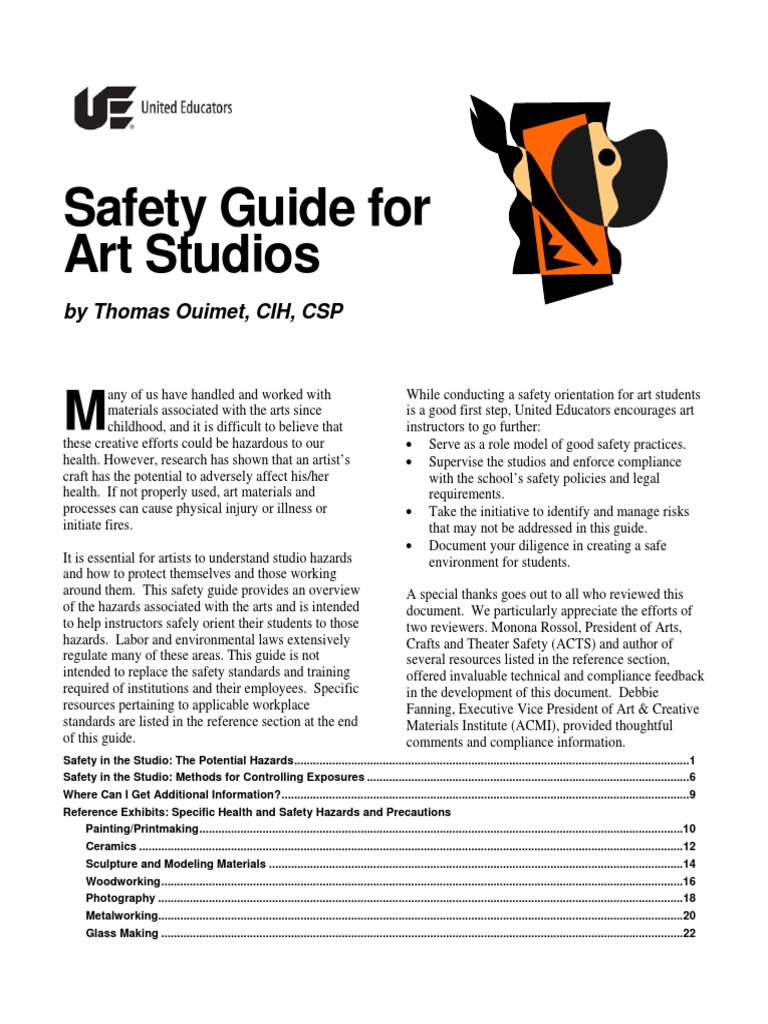 Safety Guide For Art Studios: by Thomas Ouimet, CIH, CSP | PDF ...
