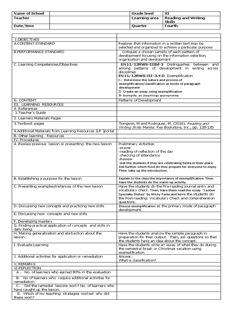 RWS11 1 3dexemplification | PDF | Reading Comprehension | Epistemology