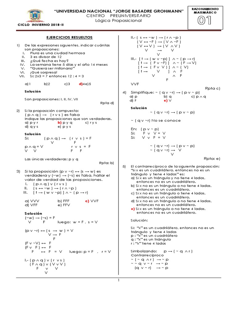 RM Practica01 Logica Con Clave | PDF | Proposición | Verdad