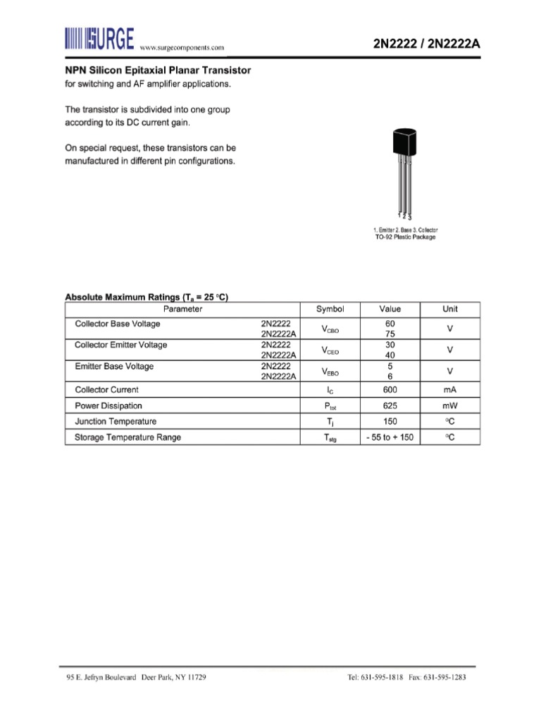 Data 2n2222 | PDF