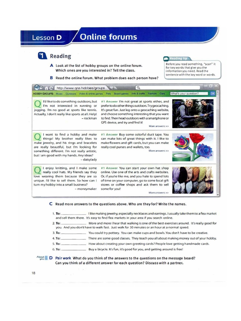 Touchstone 2 Unit 2 Page 18 | PDF