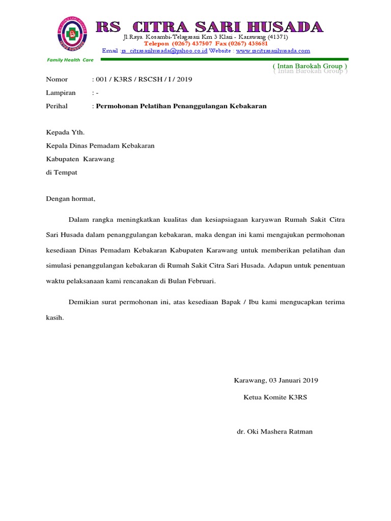 Surat Permohonan Pelatihan | PDF