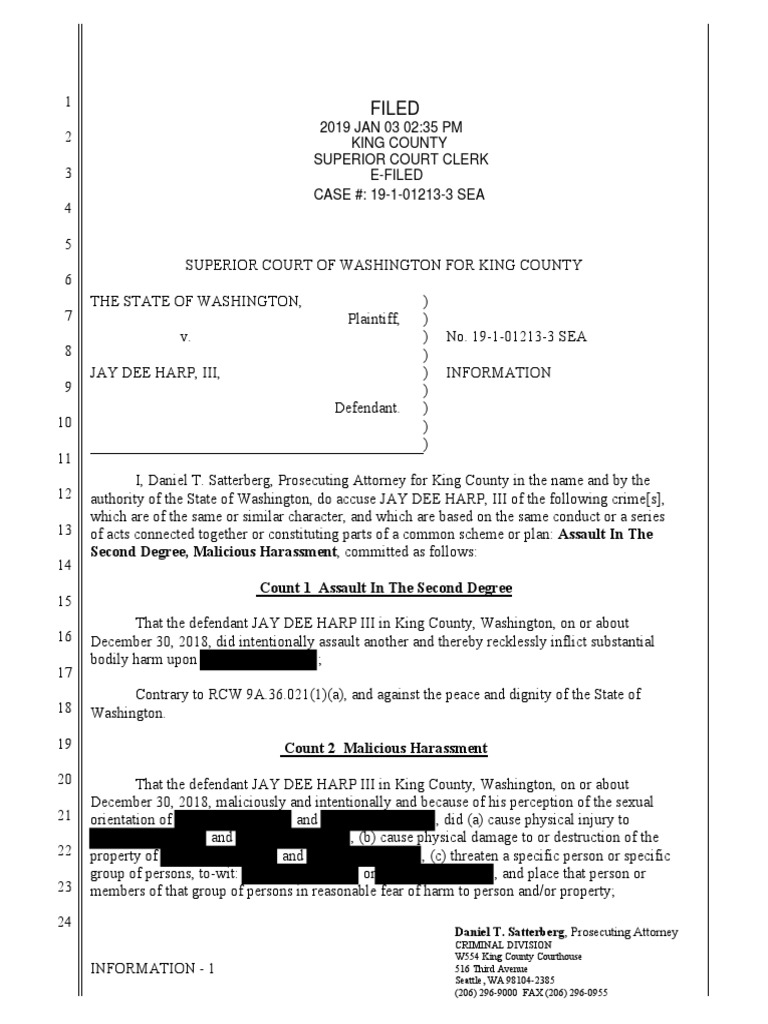 Jay Dee Harp - Redacted | PDF | Assault | Arrest