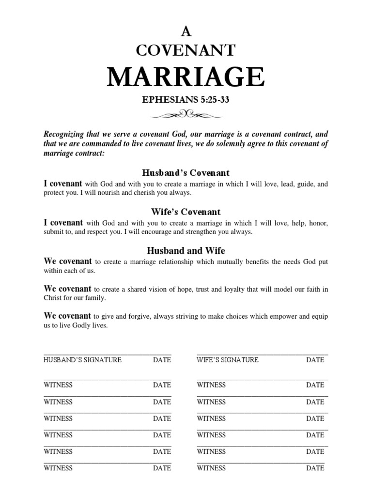 Covenant | PDF | Covenant (Biblical) | Marriage