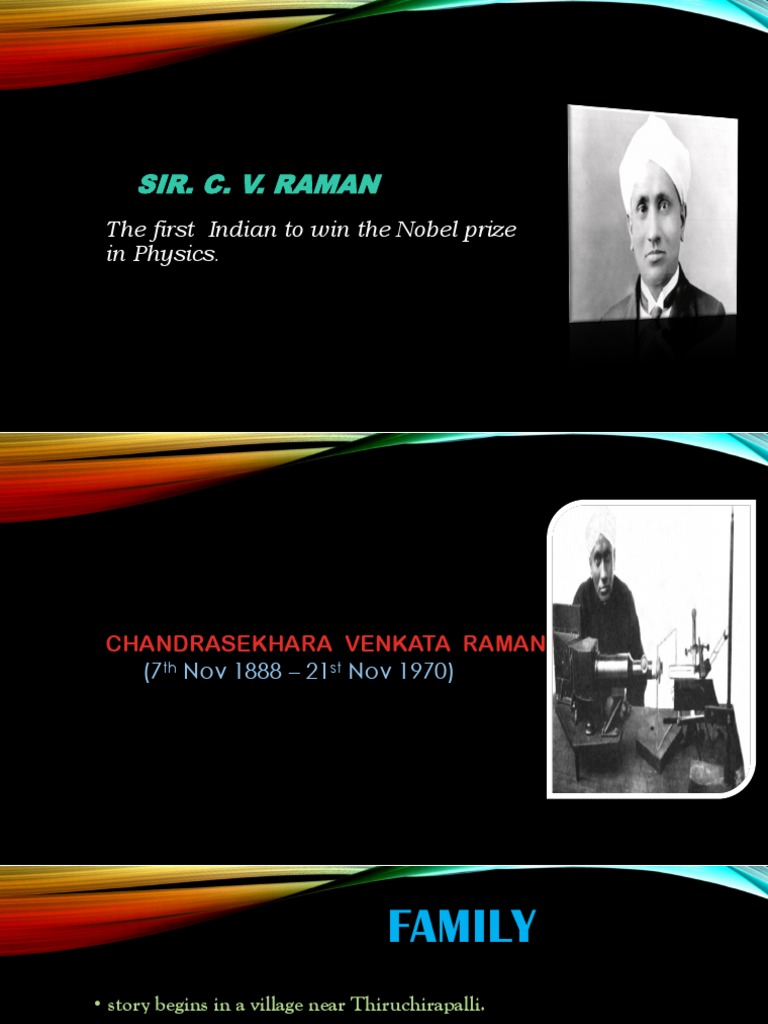 Sir. C. V. Raman: The First Indian To Win The Nobel Prize in Physics ...