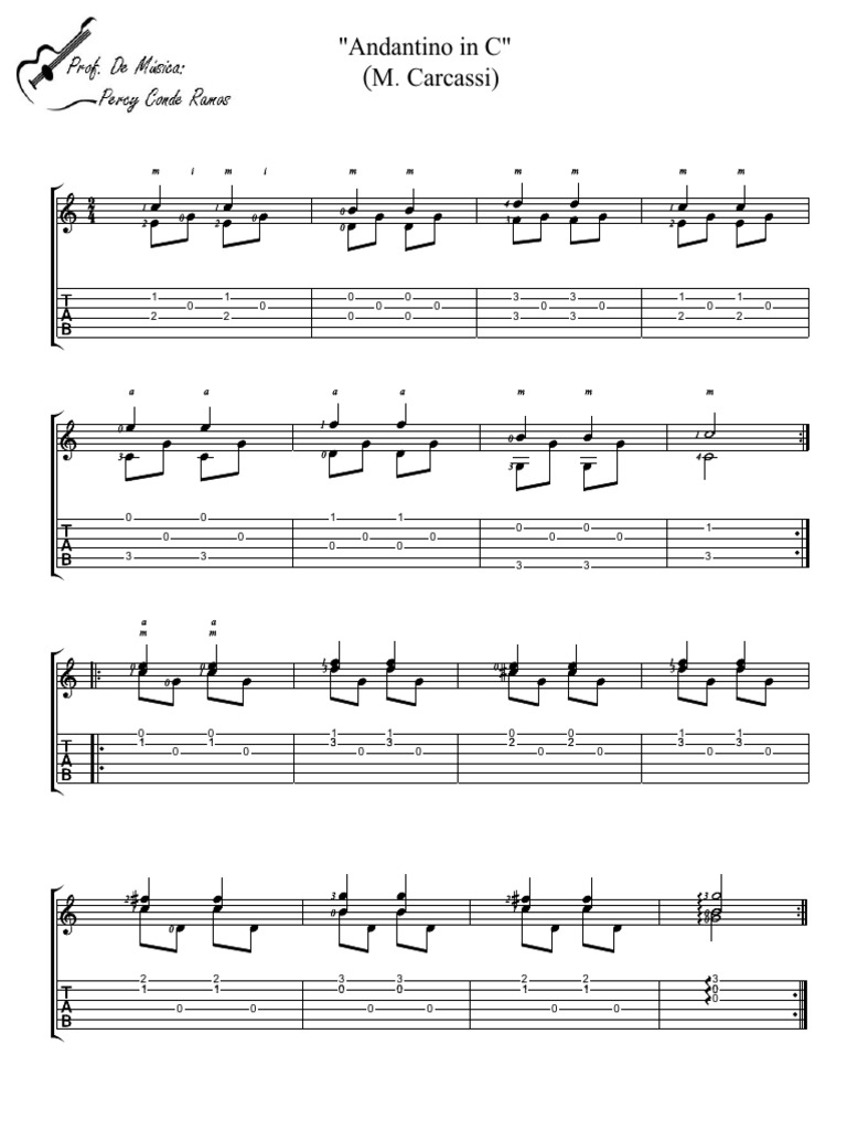 "Andantino in C" (M. Carcassi) | PDF