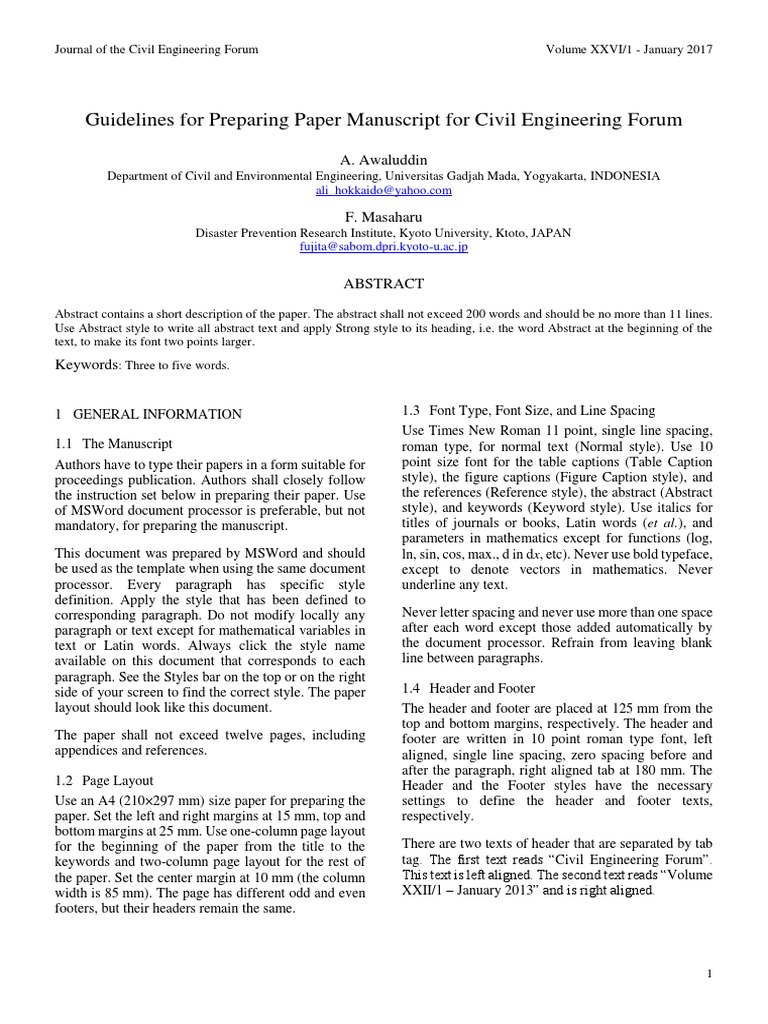 JCEF PaperFormat Template 01 | PDF | Page Layout | Paragraph