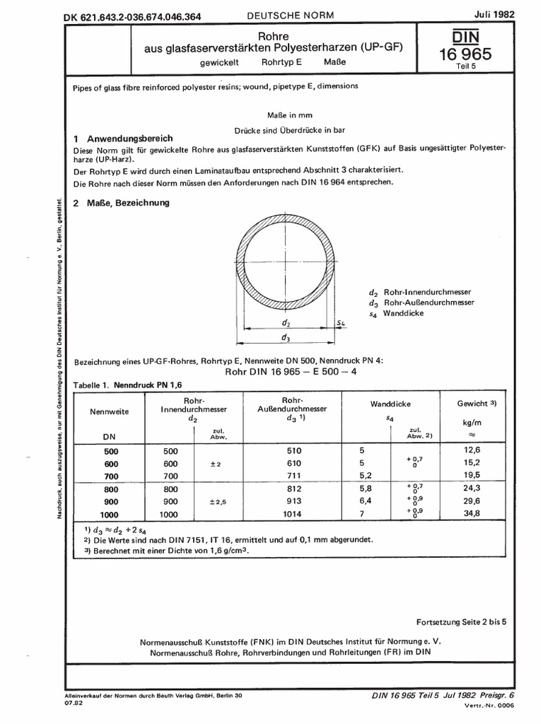 Din 16965 5 1982 07 PDF | PDF