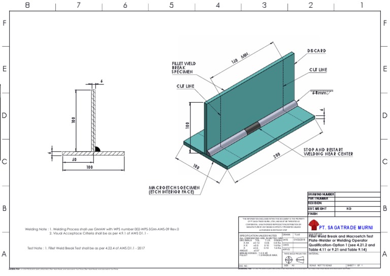 Fillet Weid Break and Macroetch Test Plate | PDF | Metalworking | Welding