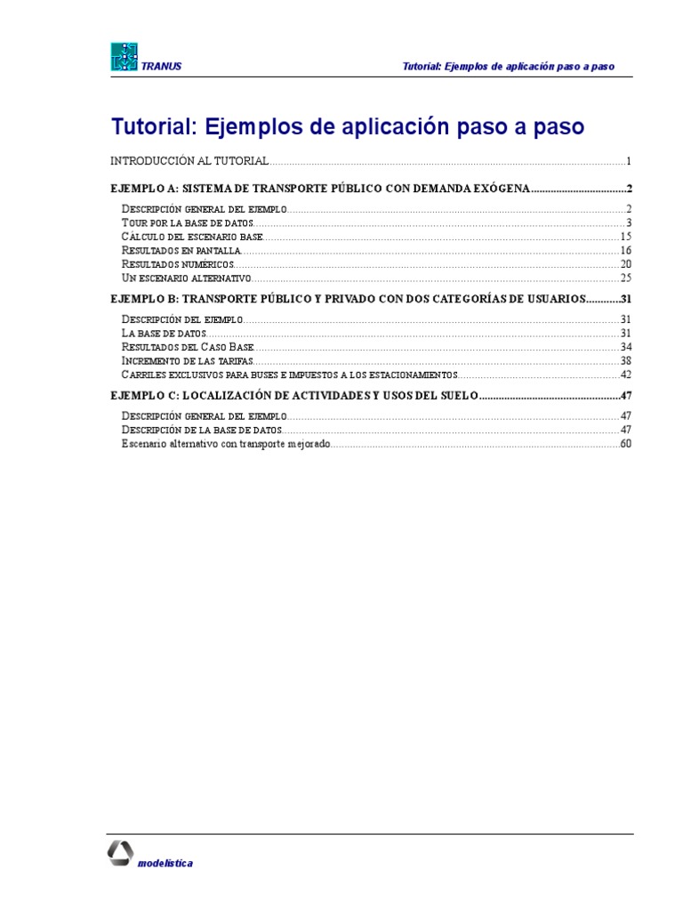 Tranus Tutorial: Ejemplos de Aplicación Paso A Paso | PDF | Ventana ...