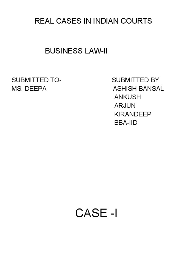 Indian Court Cases on Business Law | PDF | Cheque | Payments