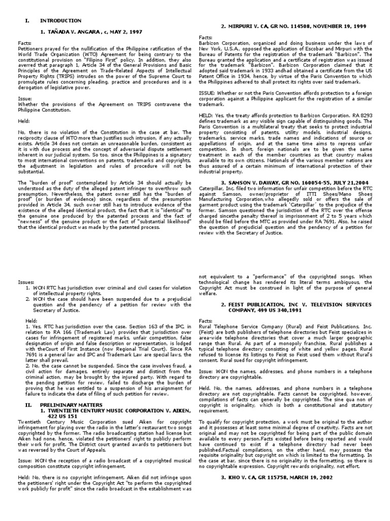 Intellectual Property Law | PDF | Trademark | Glossary Of Patent Law Terms