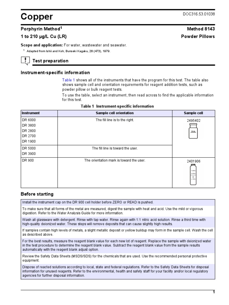 Copper Low Range DOC316.53.01038 | PDF | Magnesium | Calibration