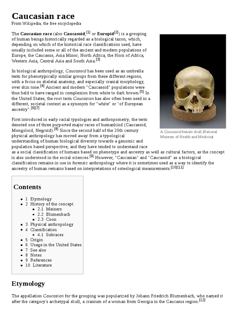 Caucasian Race PDF | PDF | Human Evolution | Race (Human Categorization)
