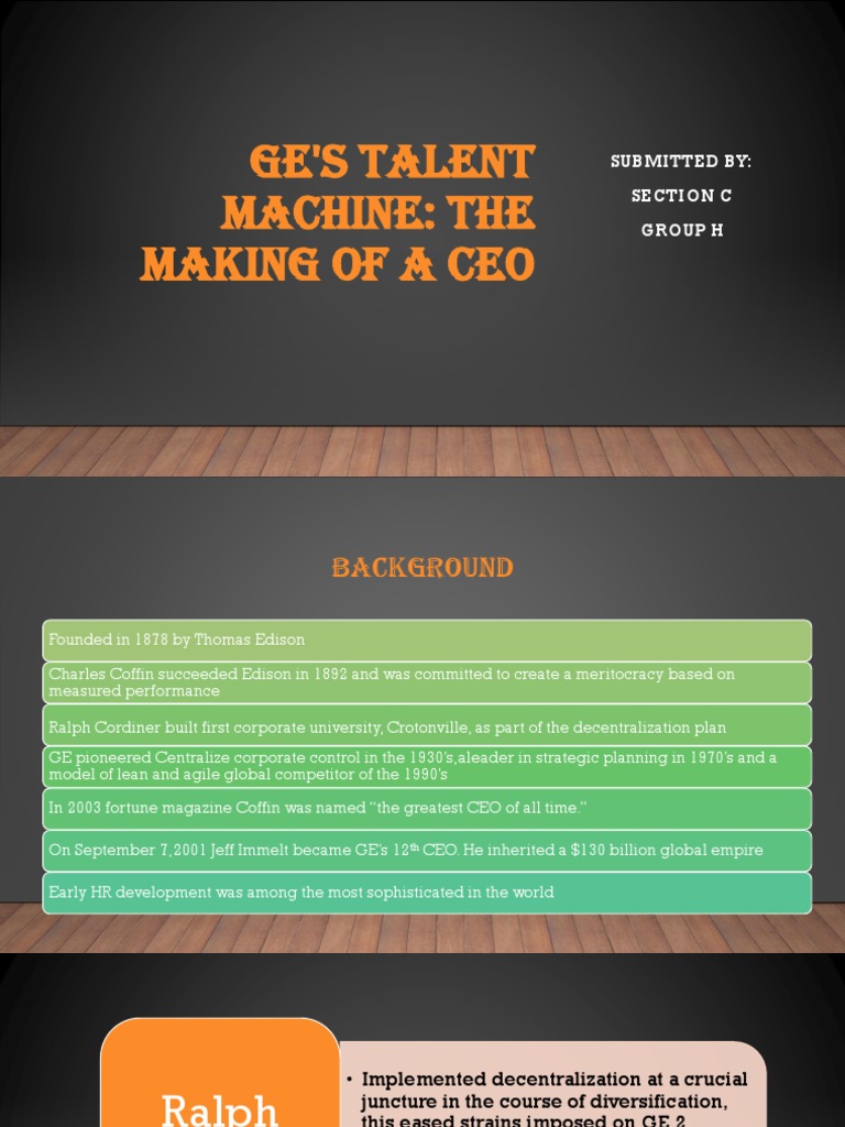 HRM - SectionC - Group H-GEs Talent Machine The Making of A CEO | PDF ...