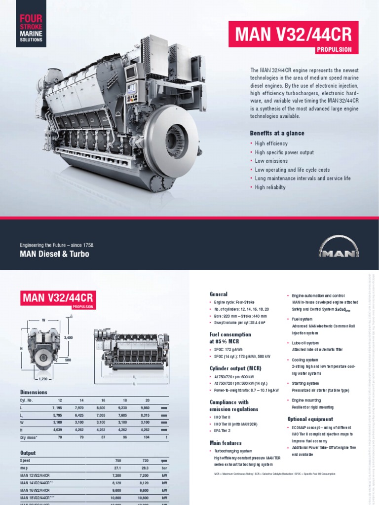 Man v32 44cr | Download Free PDF | Engines | Turbocharger