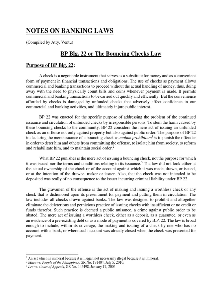 An In-Depth Analysis of the Purpose, Provisions, and Violations of the Philippine Bouncing ...