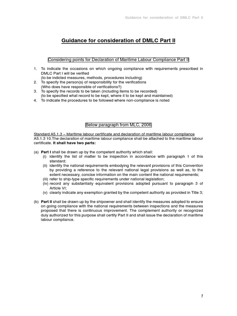 1302 Guidance For Consideration of DMLC Part II | PDF | Safety ...