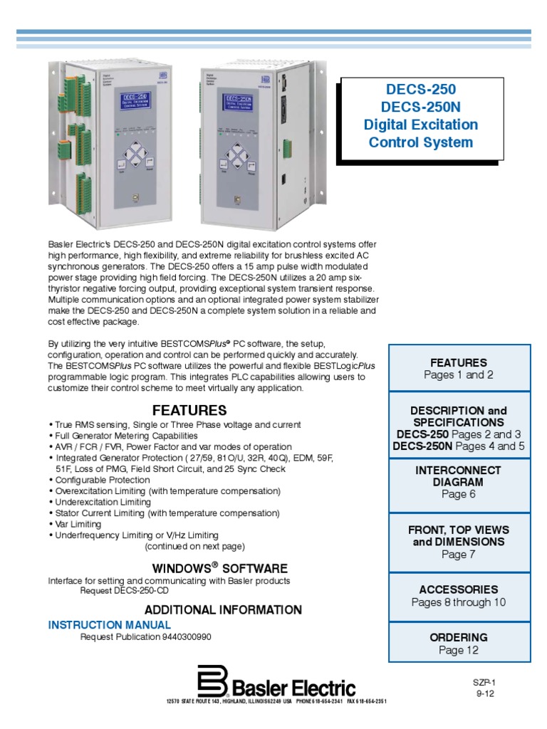Decs 250 | PDF | Electric Generator | Control System