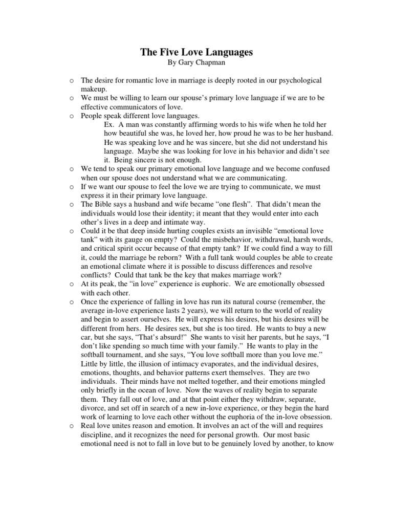 The Five Love Languages | PDF | Feeling | Love