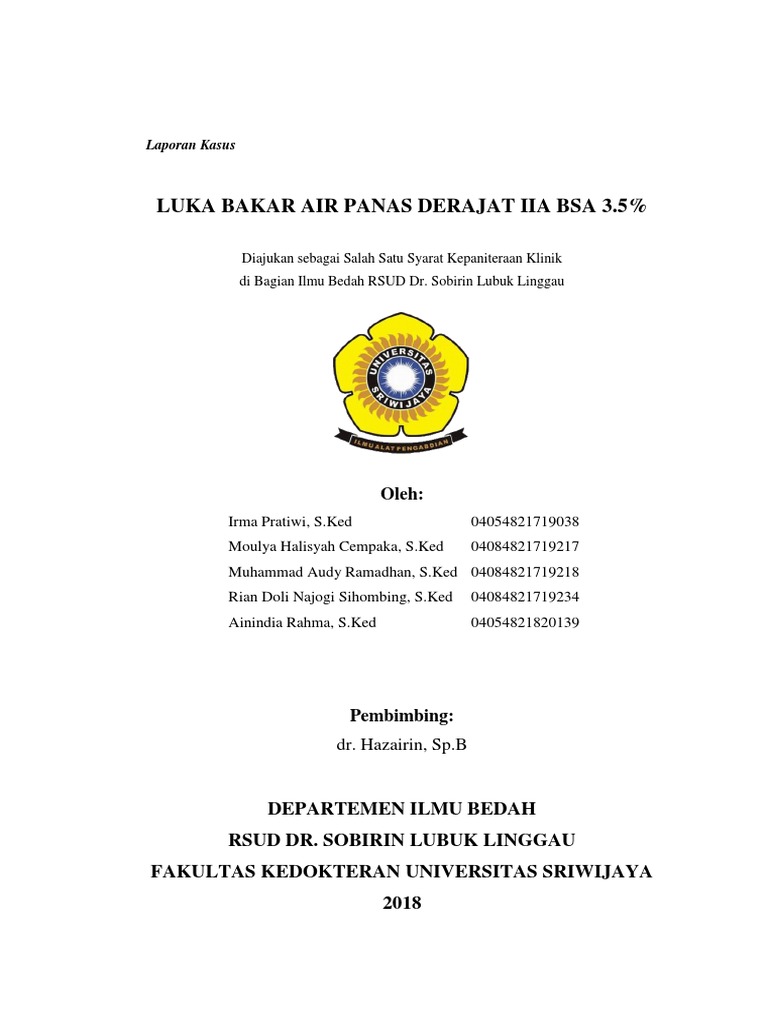 Laporan Kasus Luka Bakar Stase Bedah RS DR Sobirin Fix | PDF