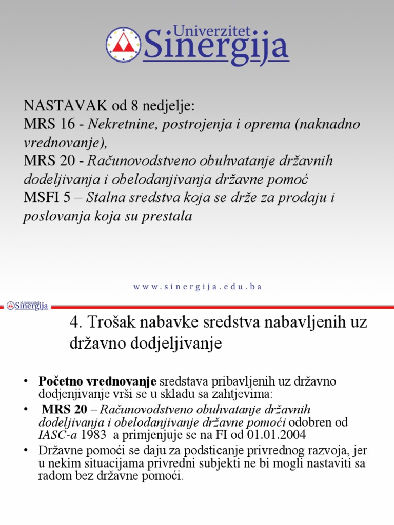 9 Nedjelja, MRS 16, MRS 20, MSFI 5 | PDF