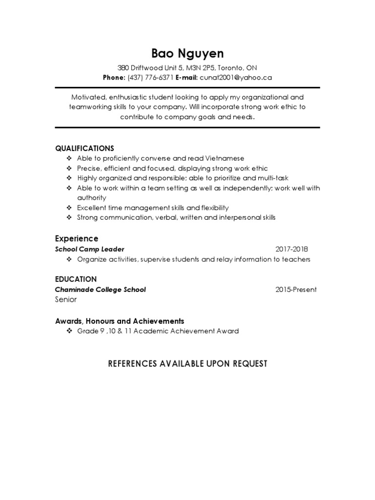 CV Self-Introduction Example | PDF