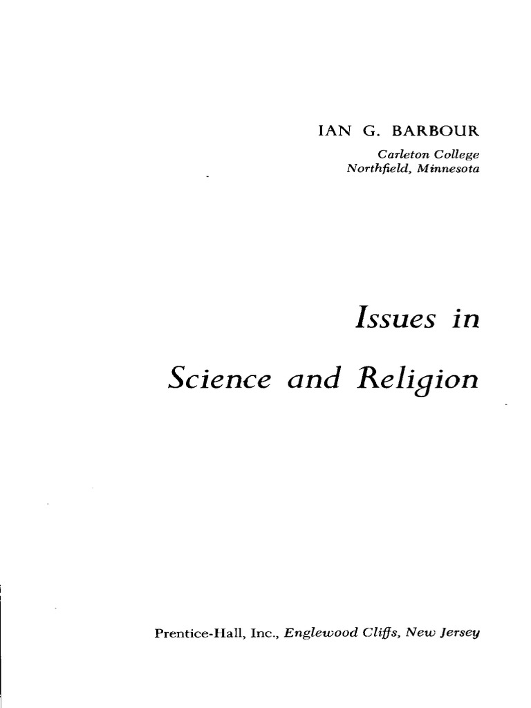 Ian G. Barbour - Issues in Science and religion-Prentice-Hall (1966 ...