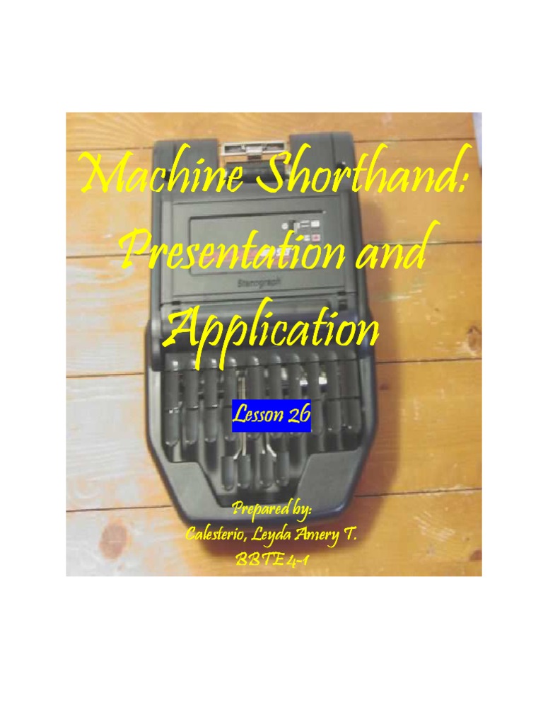 Module 26: Machine Shorthand Basics | PDF | Shorthand | Semiotics