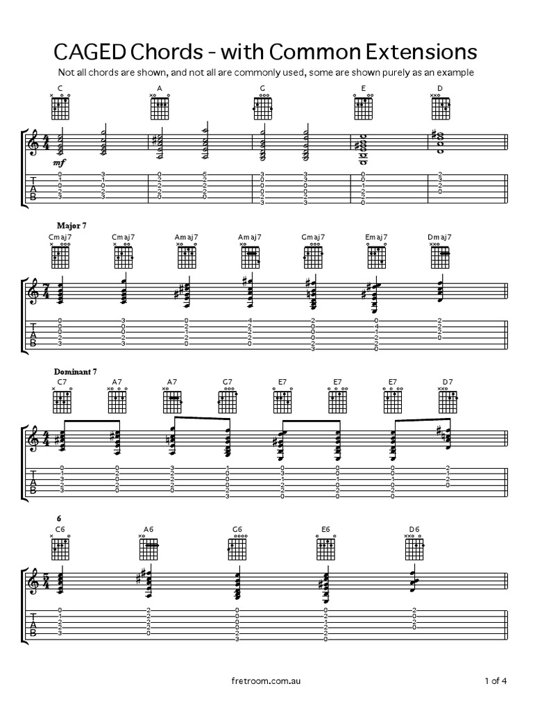 Caged Chords With Common Extensions | PDF | Chess | Game Theory