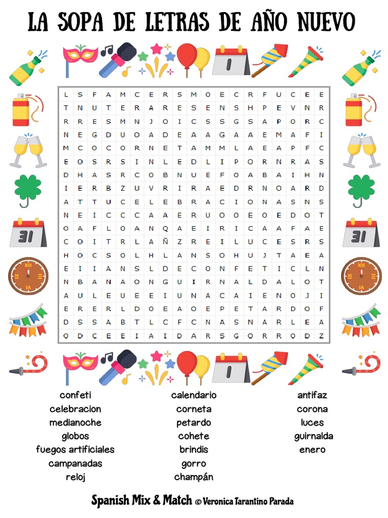 La Sopa de Letras de Año Nuevo | PDF