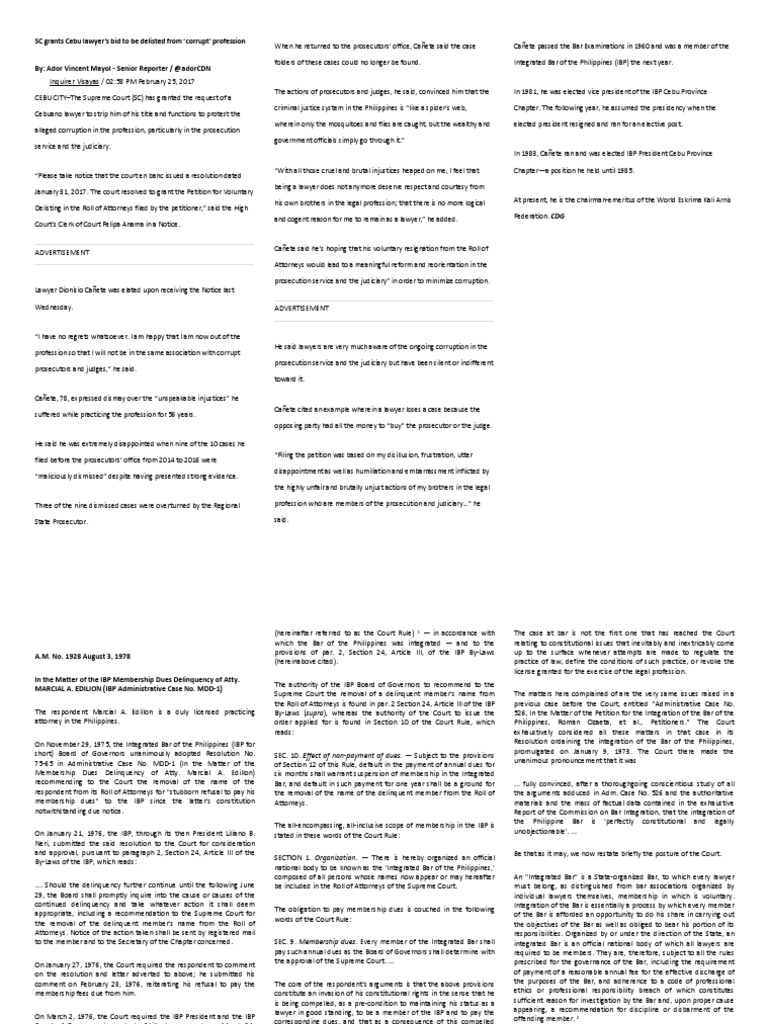 Passing The Bar Cases | PDF | Lawyer | Practice Of Law