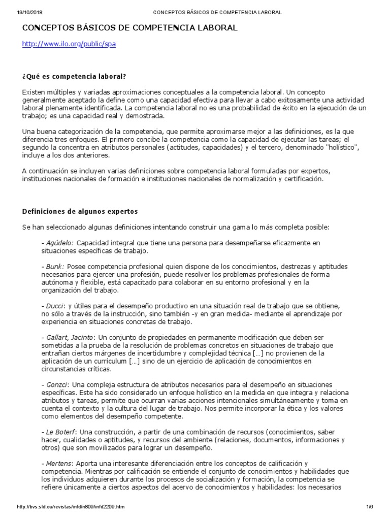 Conceptos Básicos de Competencia Laboral | PDF | Gestión de recursos ...