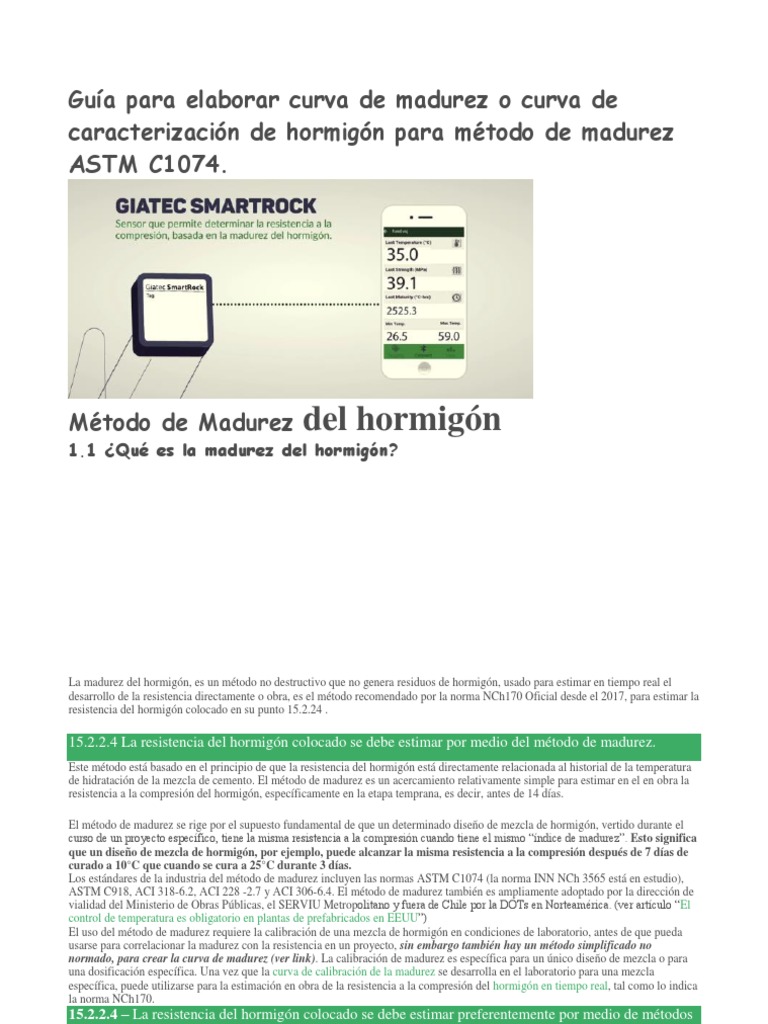 Guía para Elaborar Curva de Madurez o Curva de Caracterización de Hormigón para Método de ...