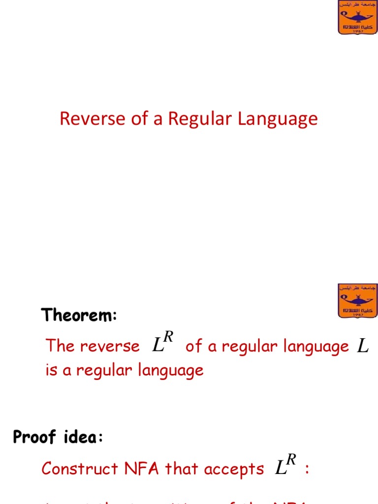 SEM05-Reverse of A Regular Language | PDF | Verb | Language Mechanics