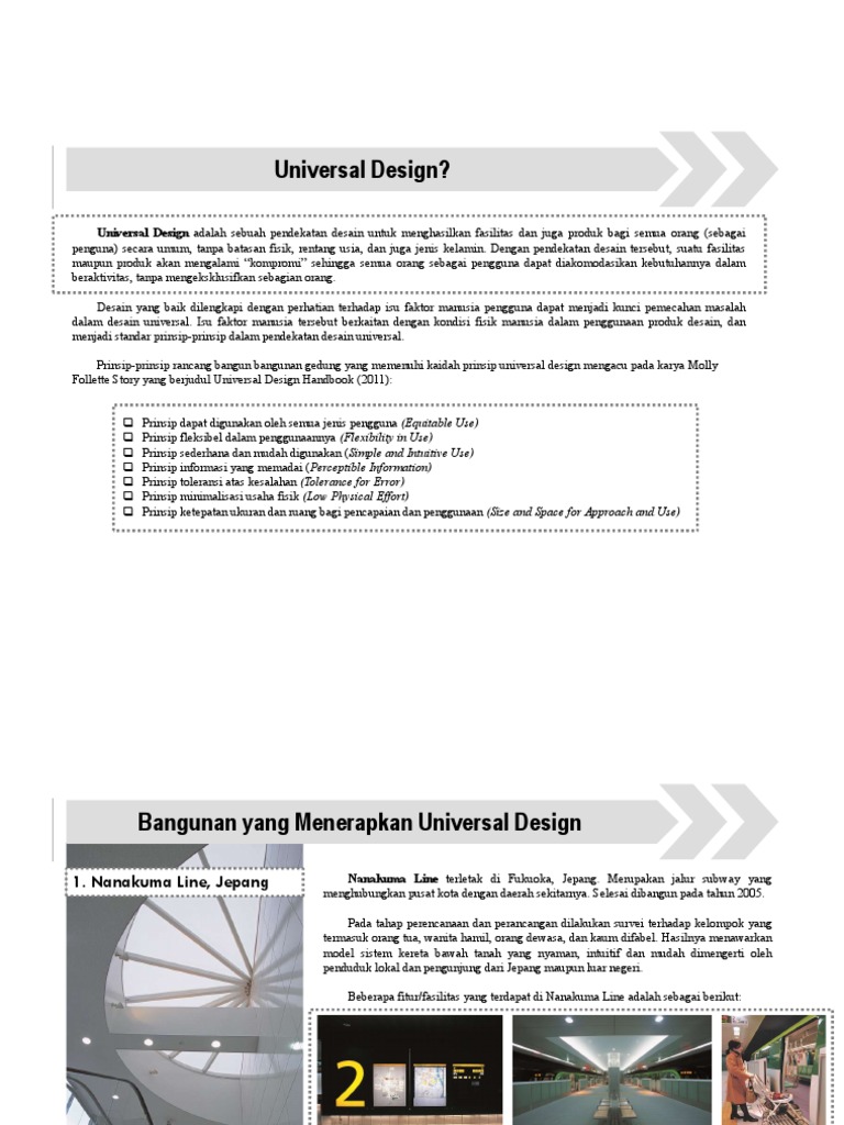 Contoh Penerapan Universal Desain Pada Beberapa Bangunan | PDF
