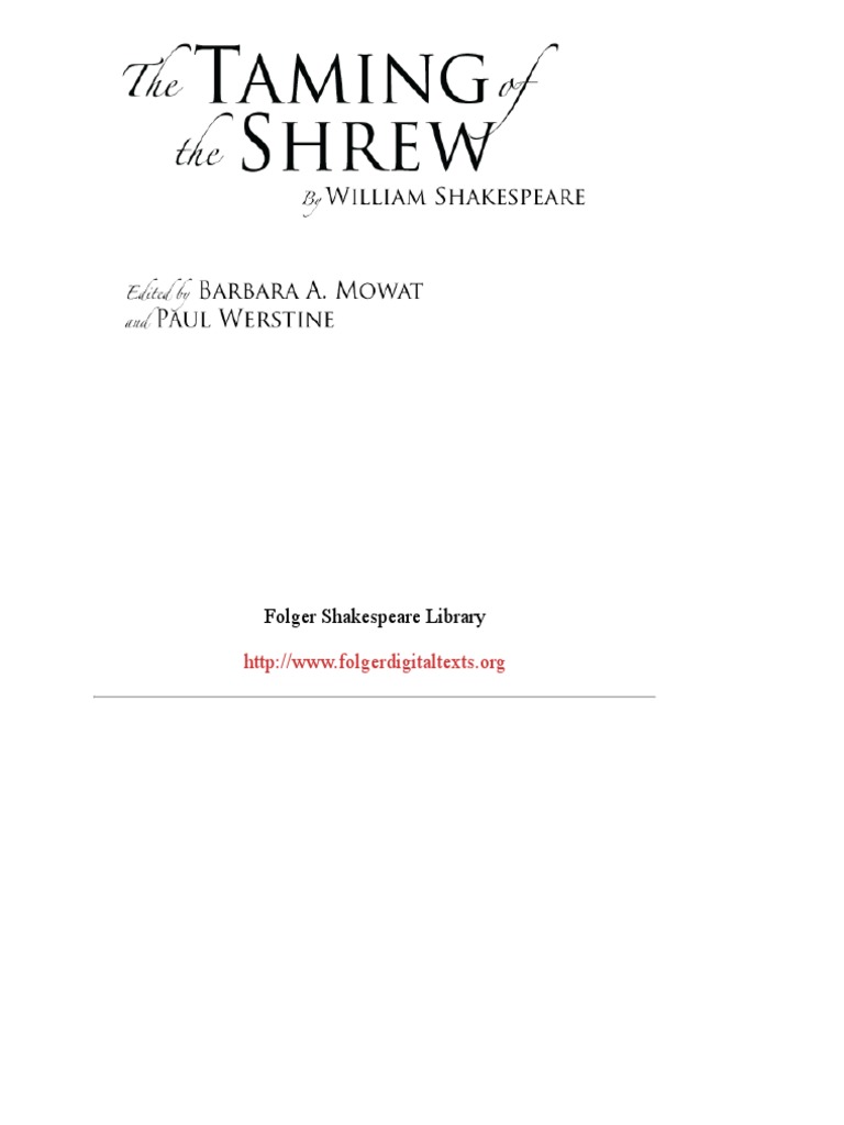 Folger Shakespeare Library | PDF | The Taming Of The Shrew