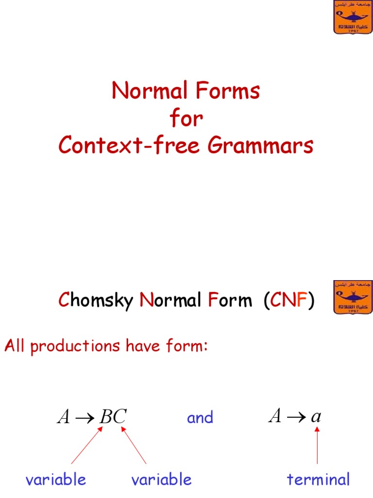 Normal Forms For Context-Free Grammars | Download Free PDF | Formalism (Deductive) | Models Of ...