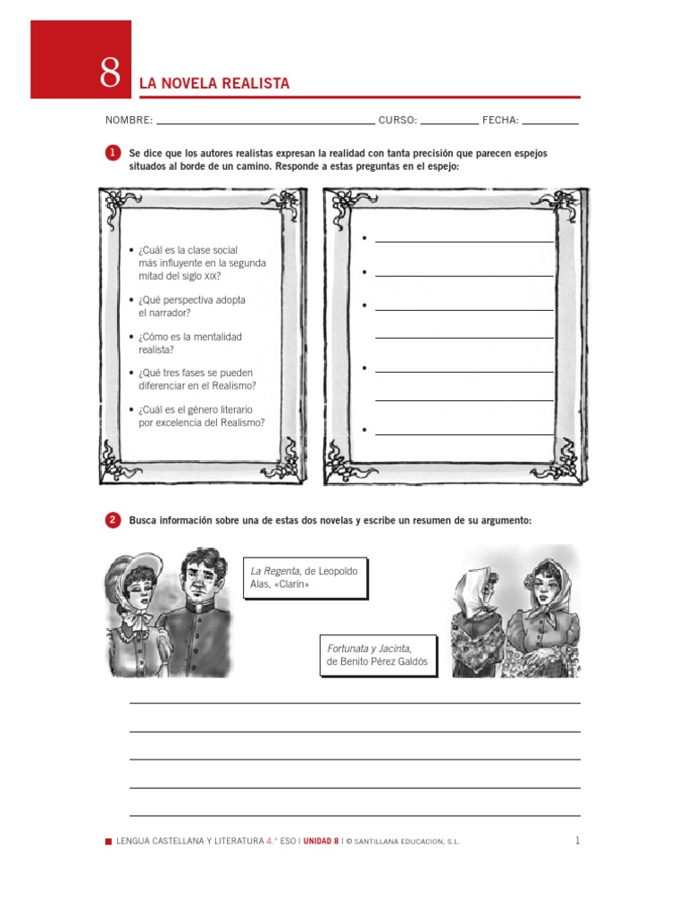 La Novela Realista Ejercicios | PDF | Realismo literario | Novelas