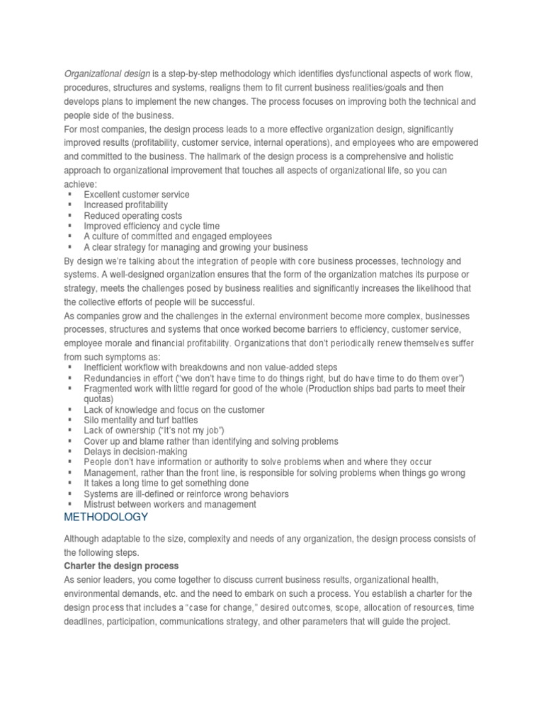 Organizational Design Ref | PDF | Business Process | Organizational ...