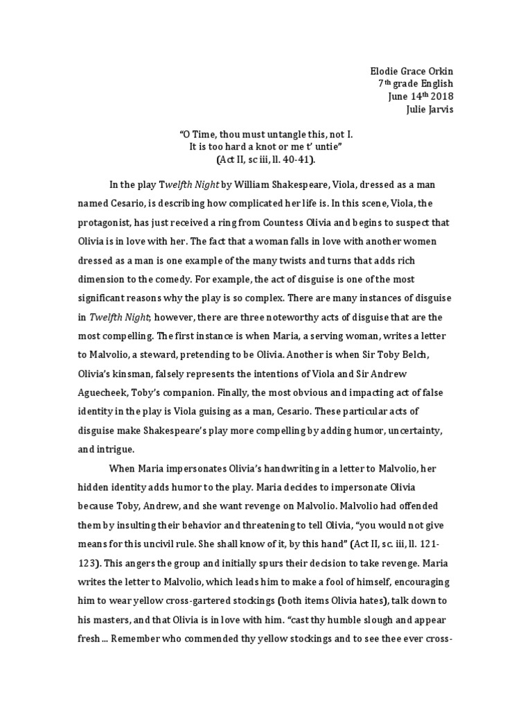 The Art of Disguise | PDF | Twelfth Night