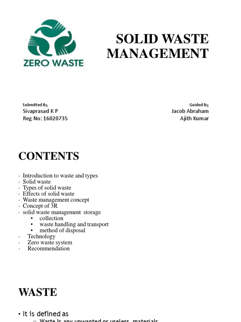 Solid Waste Management Guide | PDF | Waste Management | Municipal Solid ...